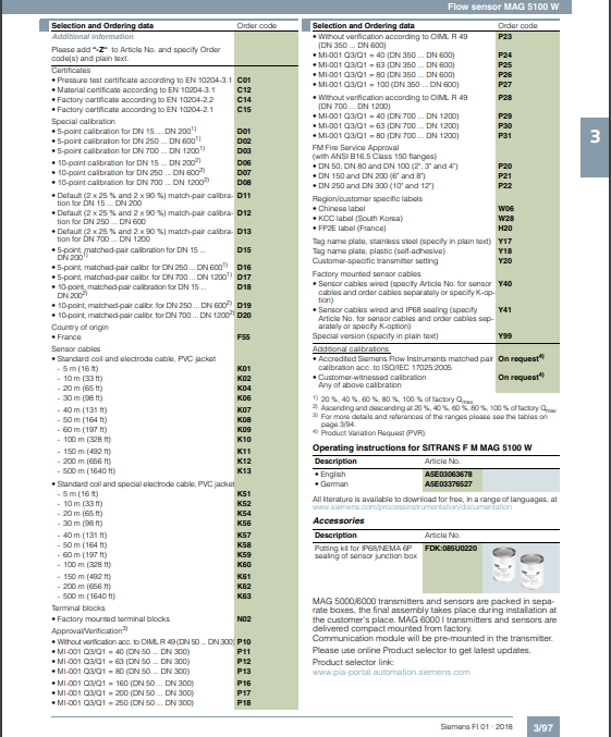 Siemens 7me6520 Mag Flow Meter 7ME6520-3TC12-2JA1 - Gigooda